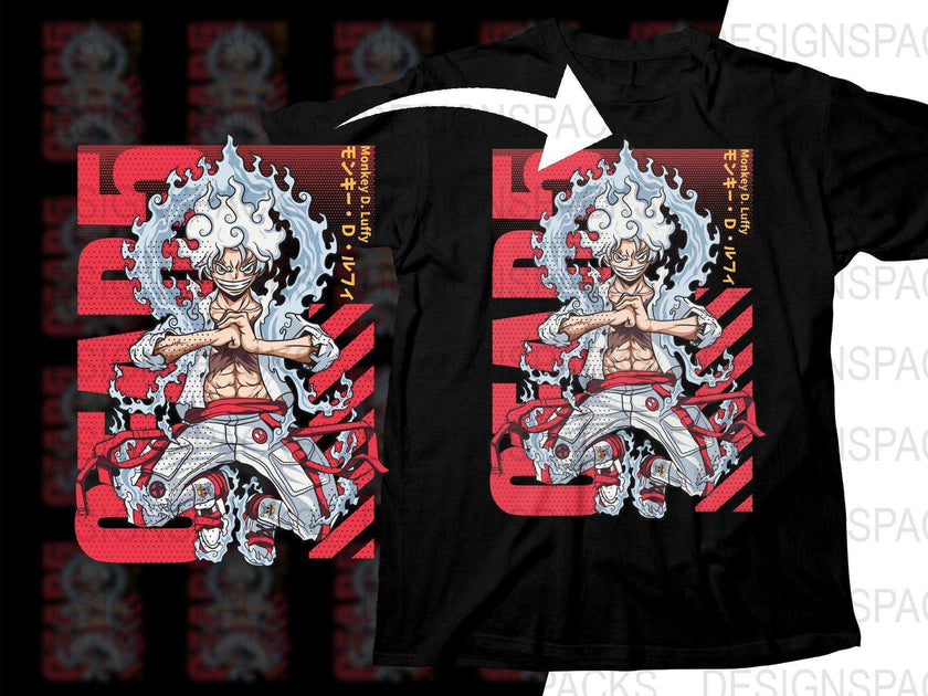 Dynamic Luffy Gear 5 Anime One Piece Graphic Png Digital Download