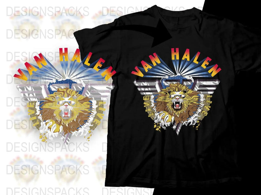 Van Halen Roaring Lion Graphic Design Png Digital Download