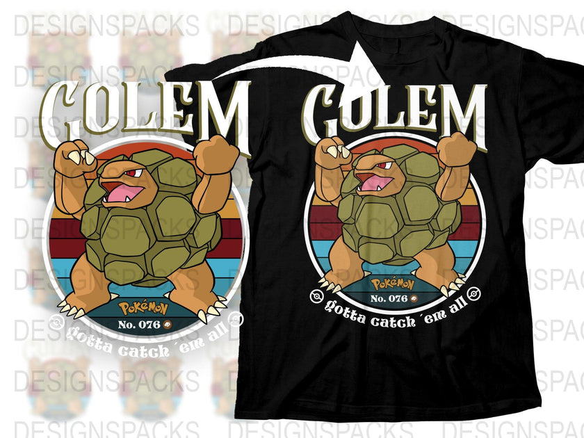 Retro Style Golem No 076 Poke Ball Graphic Png Digital Download