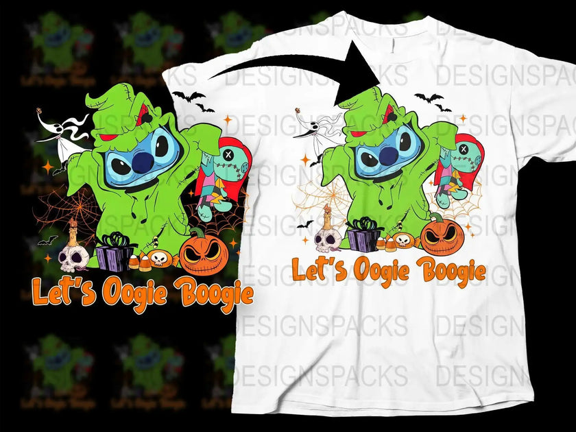 Stitch Let's Oogie Boogie Design Halloween Png Digital Download