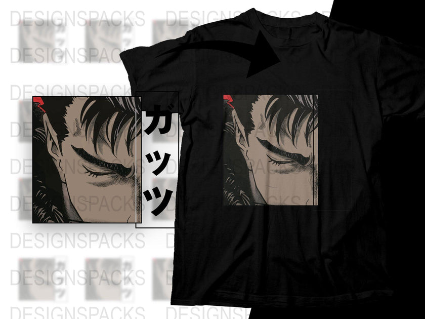 Iconic Guts Graphic Anime Design Short Sleeve Png Digital Download