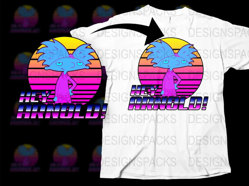 Vintage Hey Arnold Graphic Design Png Digital Download