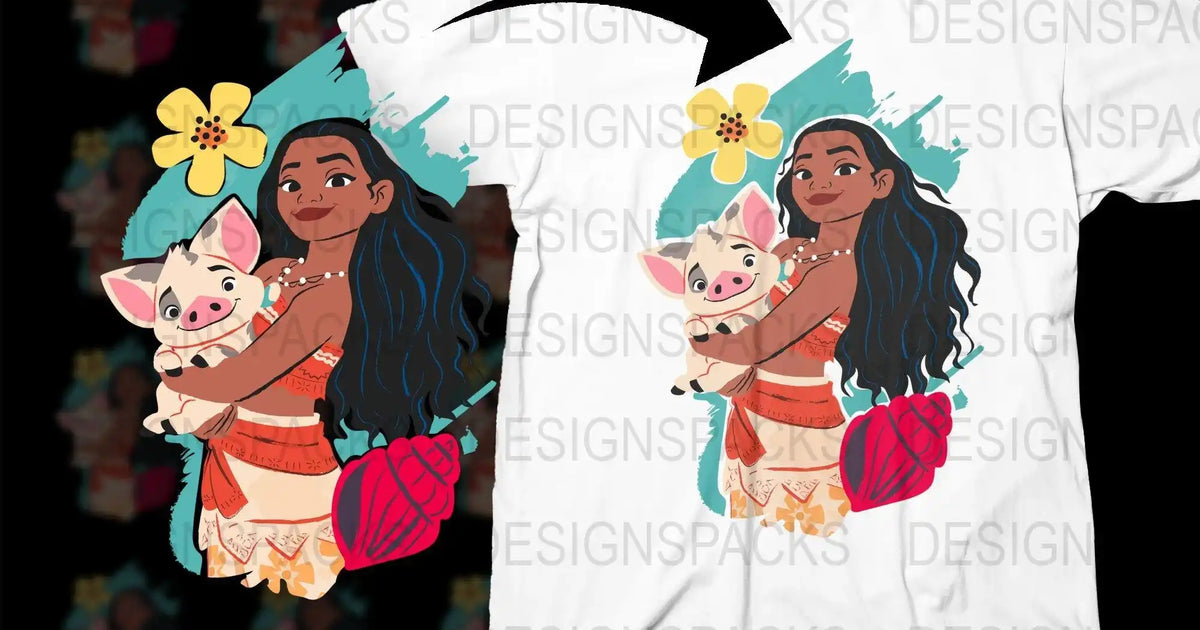 Iconic Moana and Pua Graphic Print Png Digital Download – DESIGNSPACKS