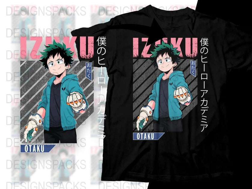 Vibrant Izuku Anime Themed Graphic Png Digital Download