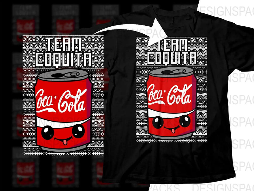 Cute Coca Cola Can Cartoon Christmas Fun Png Digital Download