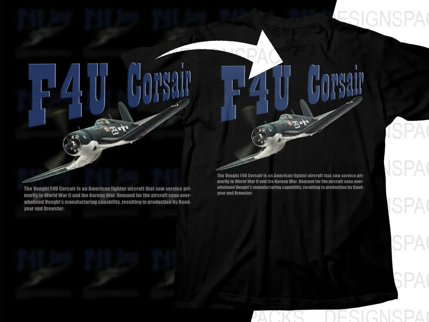 Vought F4U Corsair Aircraft Design Graphic Png Digital Download