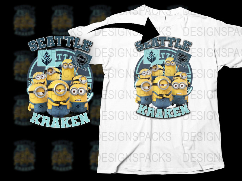 Seattle Kraken Minions Fan Art Graphic Png Digital Download