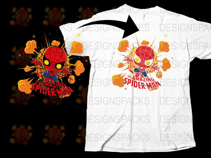 The Amazing Spider-Man Explosive Design Png Digital Download