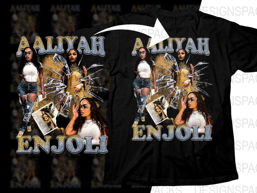 Aaliyah Enjoli Graphic Design Chic Fashion Statement Png Digital Downl