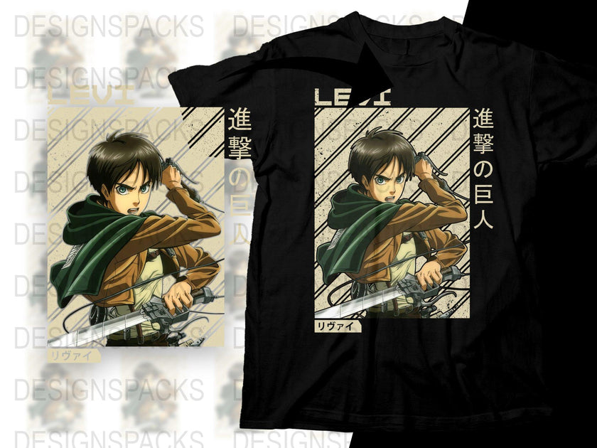 Attack on Titan Levi Graphics Anime Artwork Png Digital Download