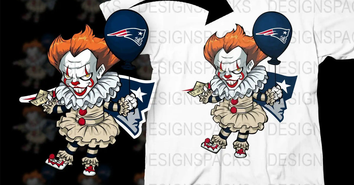 Scary Clown with New England Football Logo Png Digital Download ...