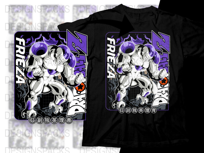 Intense Dragon Ball Z Frieza Power Pose Graphic Png Digital Download