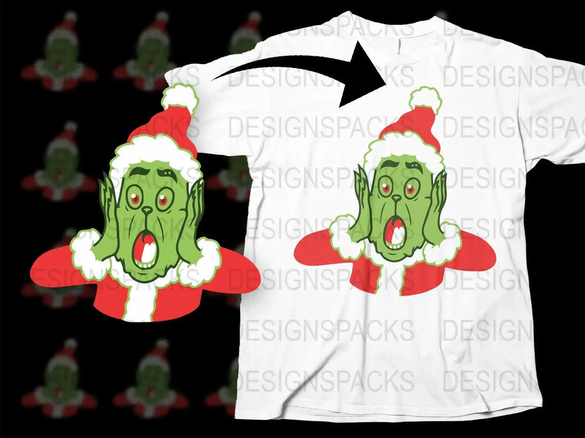 Cartoon Character Screaming With Santa Hat Cute Christmas Png Digital