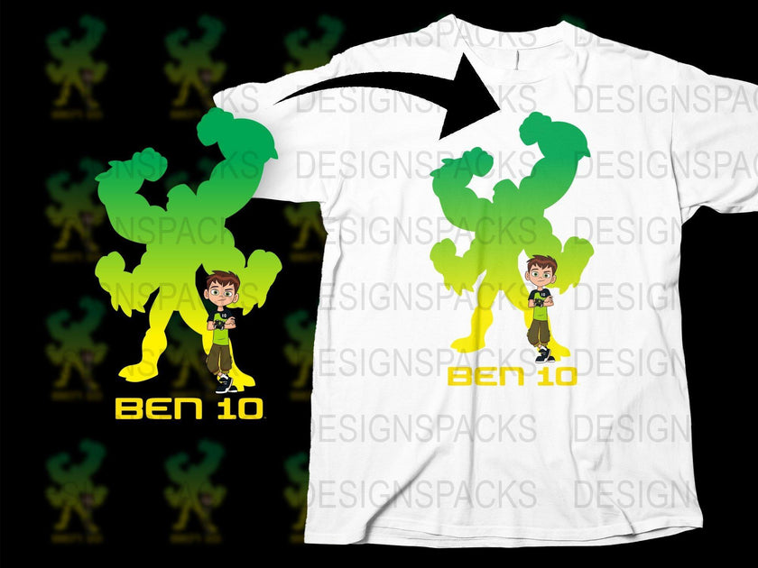Bold Ben 10 Design Graphic Tee for Fans Png Digital Download