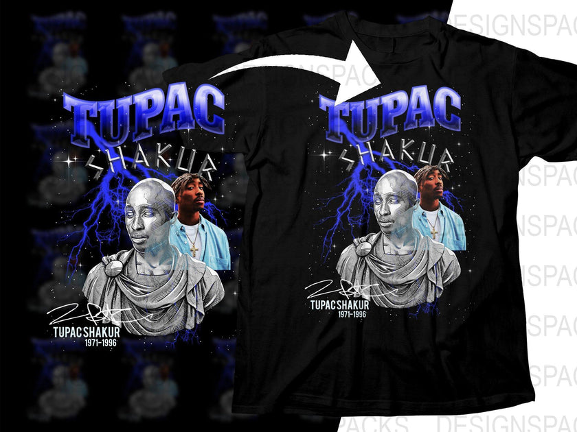Bold Tupac Shakur Graphic Design Png Digital Download