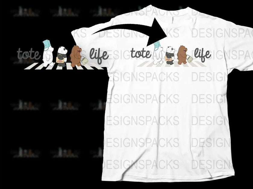 Tote Life Cute We Bare Bears Inspired Png Digital Download