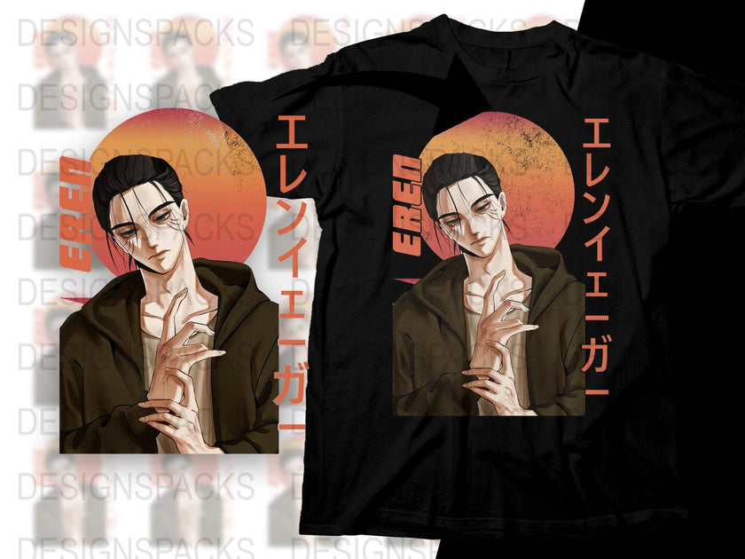Eren Jaeger Anime Graphic Png Digital Download
