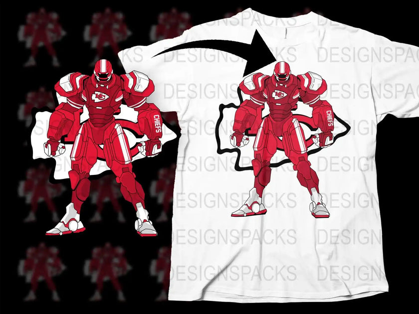 Kansas City Chiefs Robot NFL Team Football Logo Png Digital Download