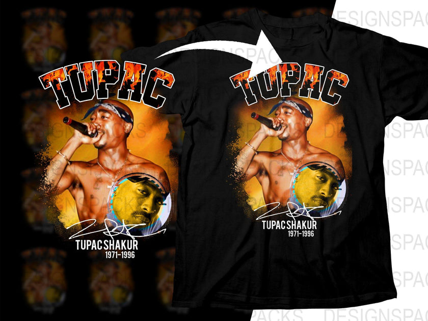 Iconic Tupac Shakur Graphic Performance Art Png Digital Download