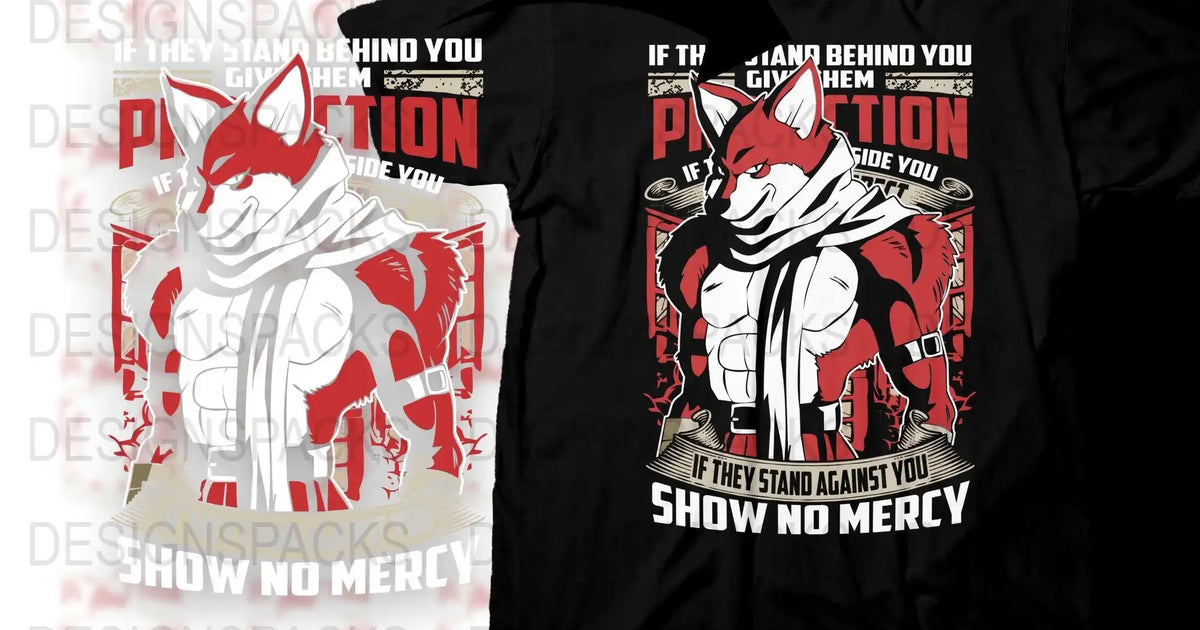 Fierce Red Fox Warrior Stance No Mercy Png Digital Download – DESIGNSPACKS