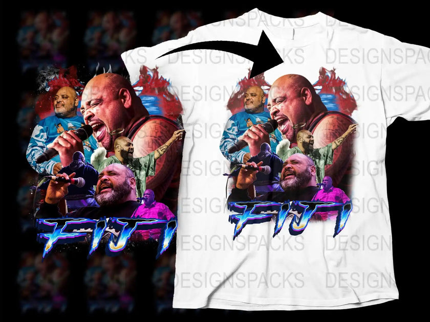 Fiji Singer George Veikoso Colorful Bootleg Art Png Digital Download