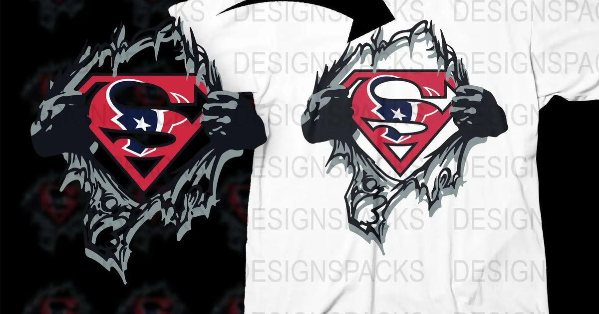 Houston Texans Superman Logo Ripping Effect Png Digital Download ...