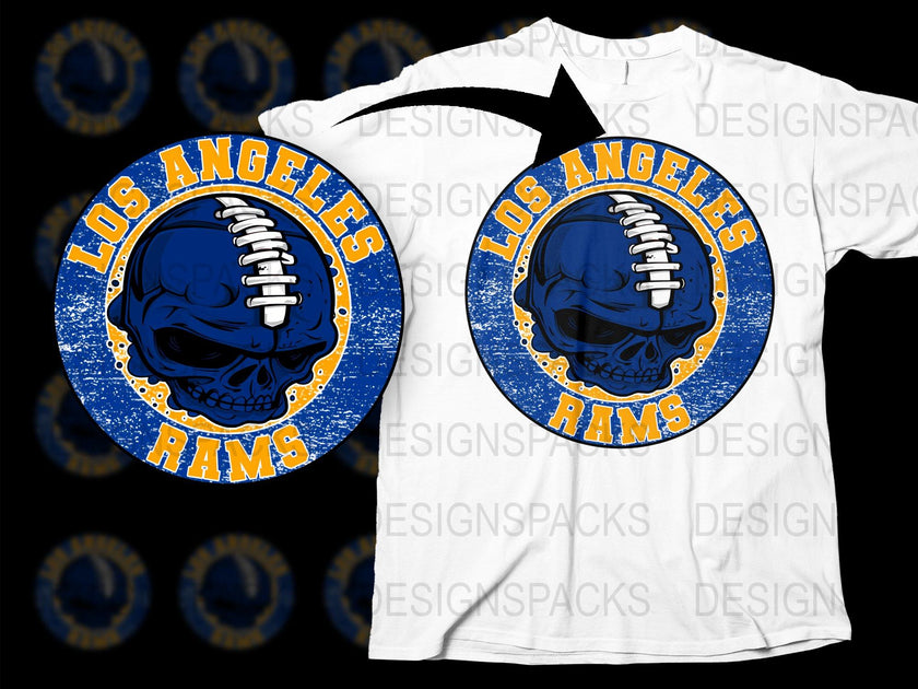 Los Angeles Rams Skull Graphic Design Png Digital Download