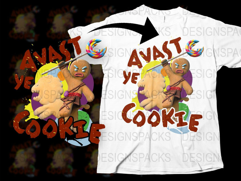 Avast Ye Cookie Character Graphic Png Digital Download