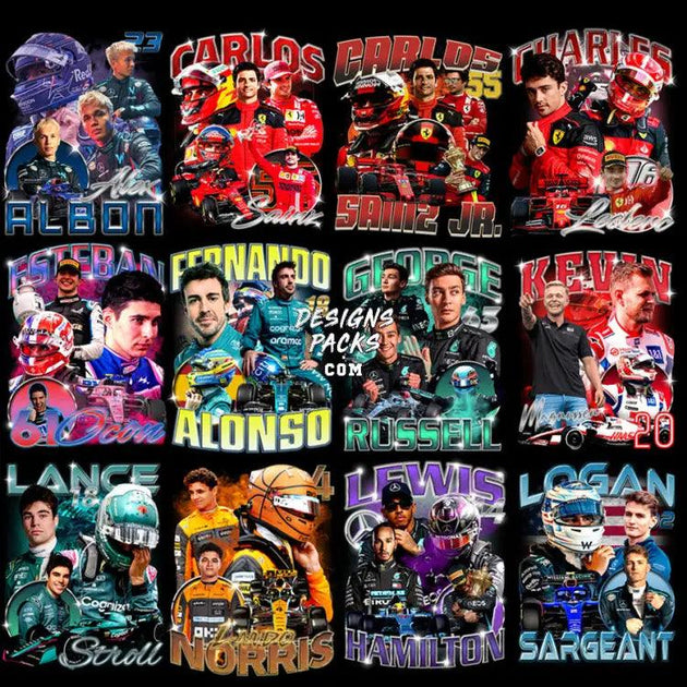 21 Racing Best F1 Drivers Bootlegs Designs Bundle PNG