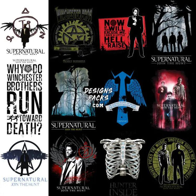 21 Super Hunter Serie Designs Bundle PNG