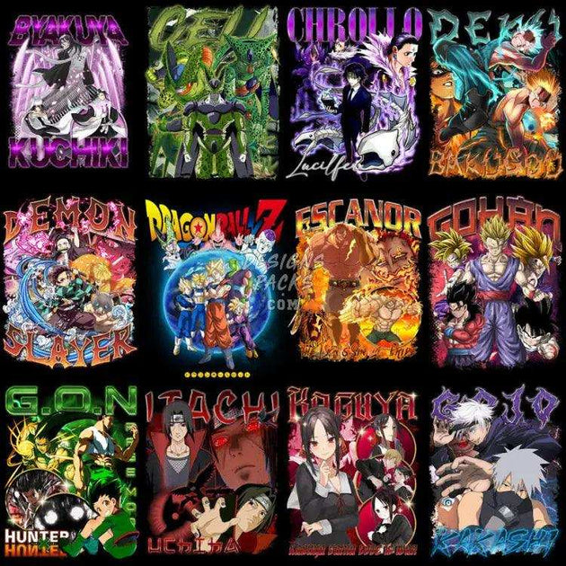 22 Anime Bootleg Mix V10 Designs Bundle PNG