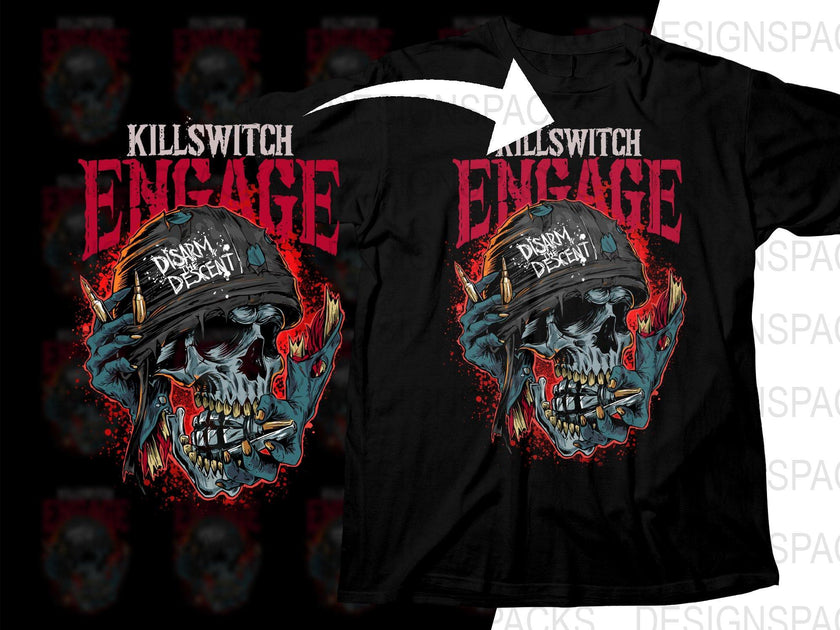 Killswitch Engage Disarm Descent Rock Band Skull Artwork Png Design Di