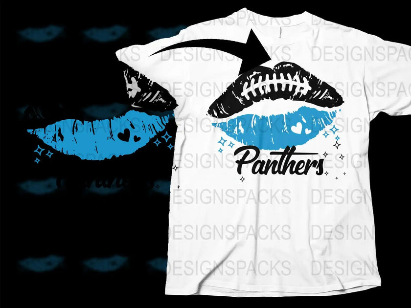 Panthers Football Lips Png Digital Download
