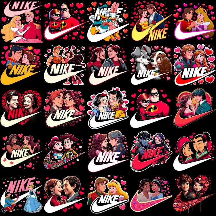 230 Swoosh Valentine's Day Cartoon Couples Designs Bundle PNG