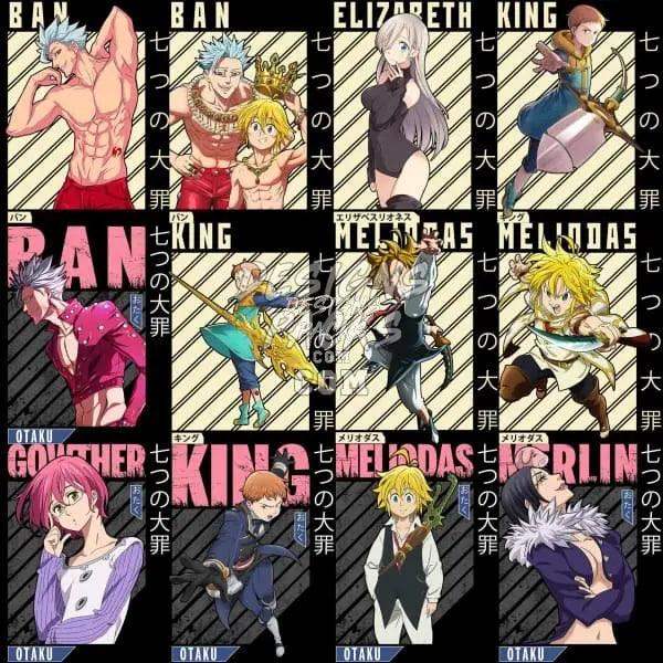 24 The Seven Deadly Sins Anime Designs Bundle PNG