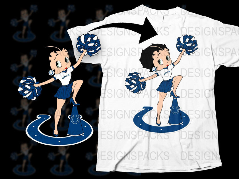 Betty Boop Football Cheerleader Colts Png Digital Download