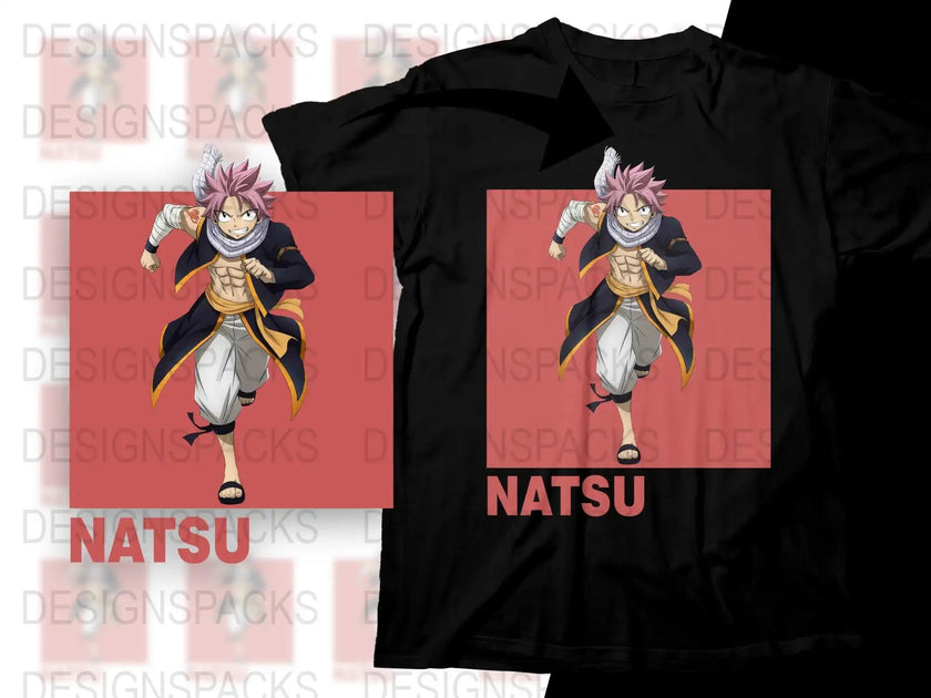 Bold Natsu Running Design Png Digital Download