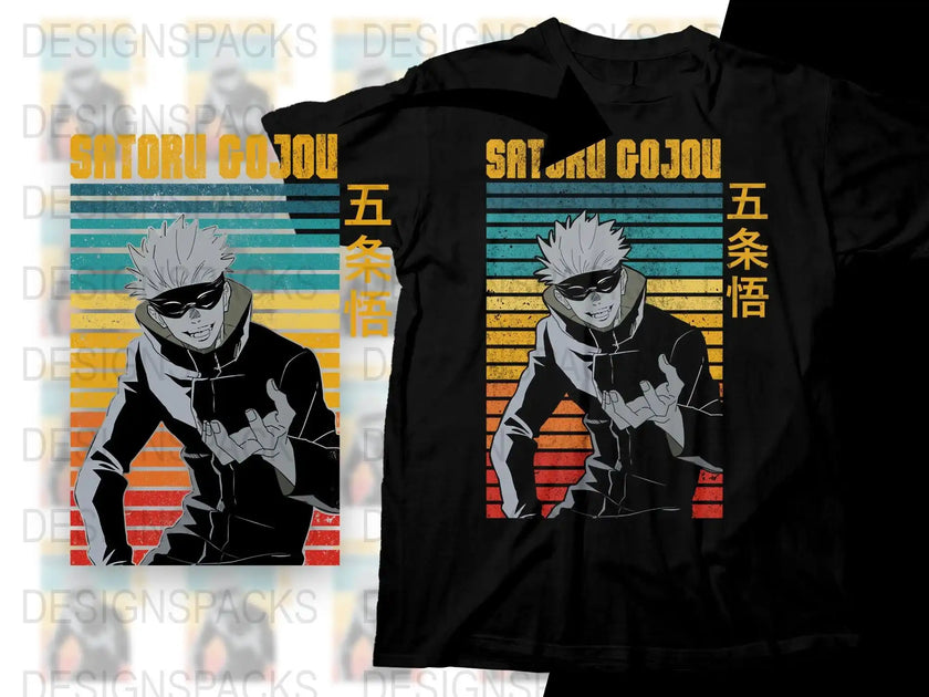 Satoru Gojo Anime Graphic Vintage Png Digital Download