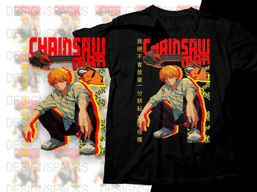 Chainsaw Man Anime Inspired Graphic Design Png Digital Download