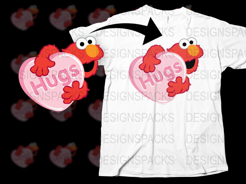 Valentine Hugs Elmo Png Digital Download