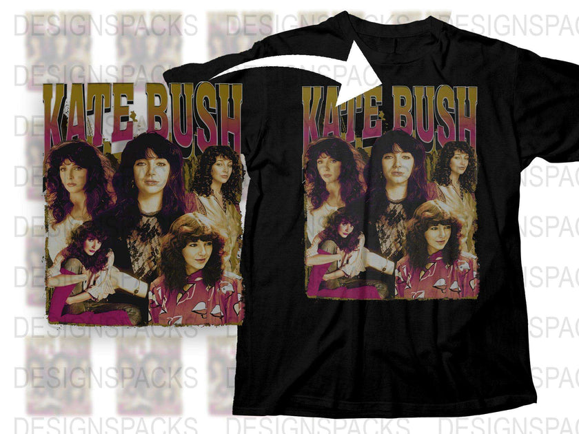 Kate Bush Vintage Photo Collage Bootleg Design Png Digital Download