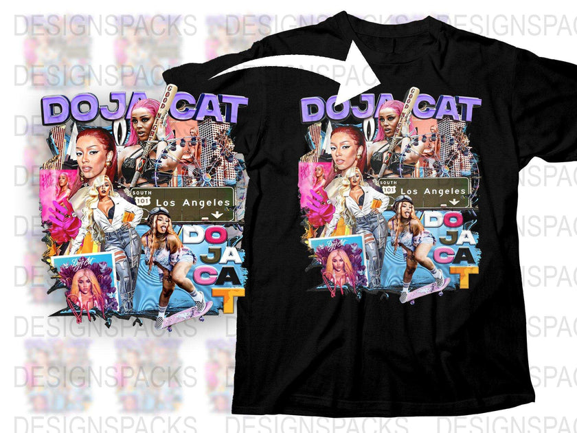 Doja Cat Album Collage Los Angeles Bootleg Design Png Digital Download