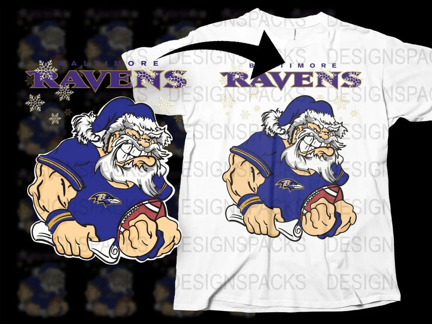 RAVENS Team Christmas Football Santa Png Digital Download