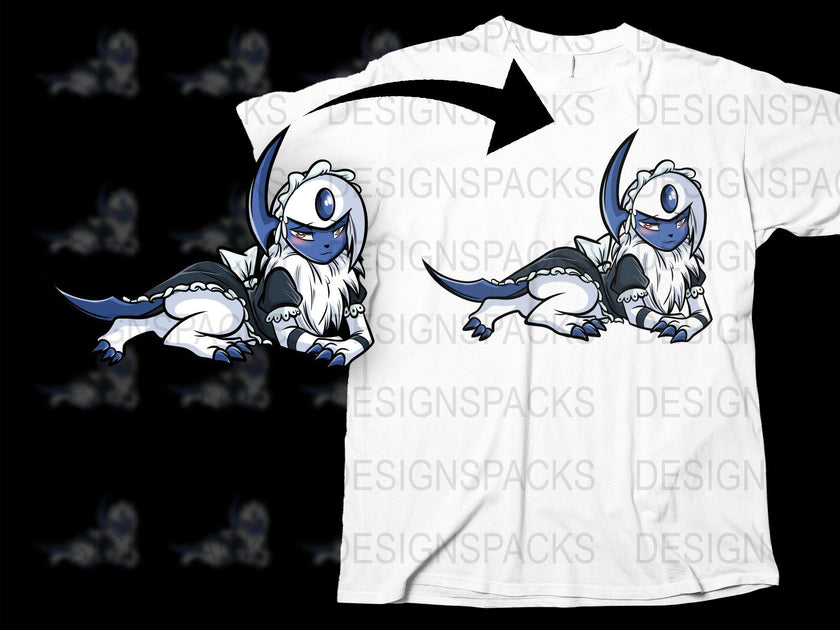 Unique Absol Maid Design Anime Graphic Png Digital Download