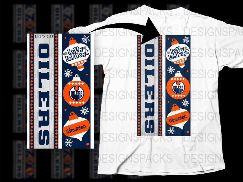Edmonton Oilers Happy Holidays Themed Png Digital Download