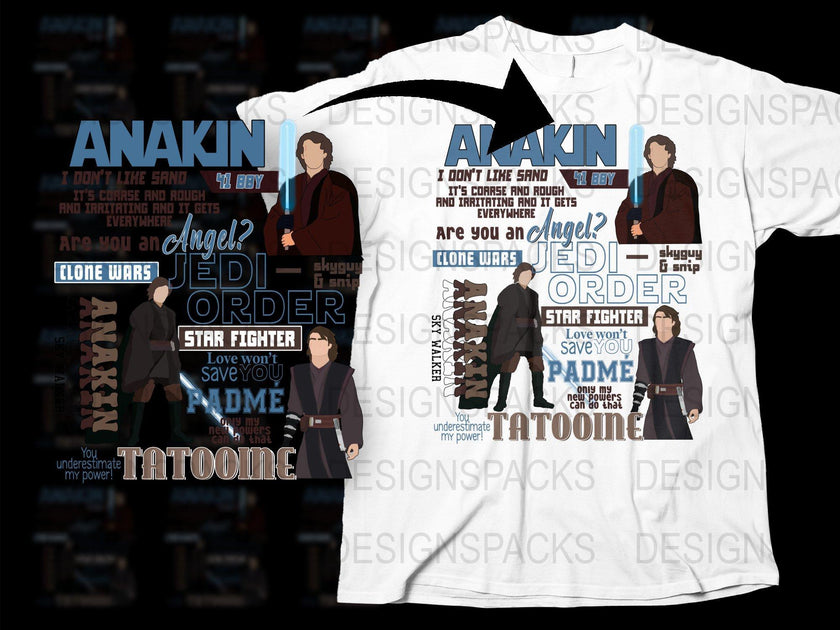 Star Wars Anakin Skywalker Graphic Png Digital Download