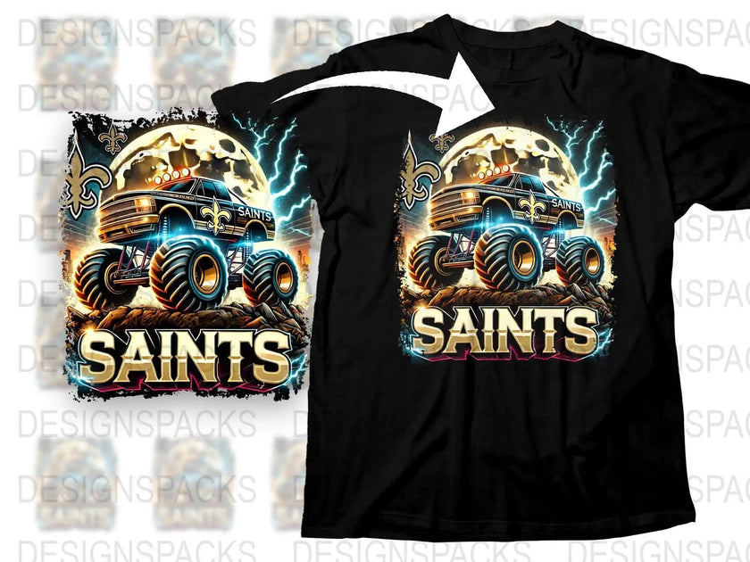 Saints Monster Truck Graphic Design Png Digital Download