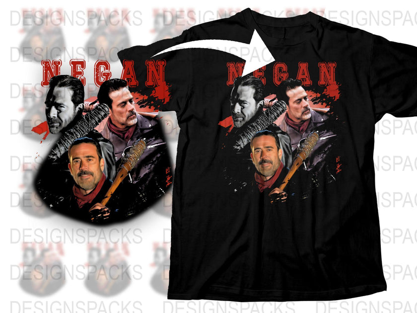 The Walking Dead Negan Character Portrait Design Png Digital Download