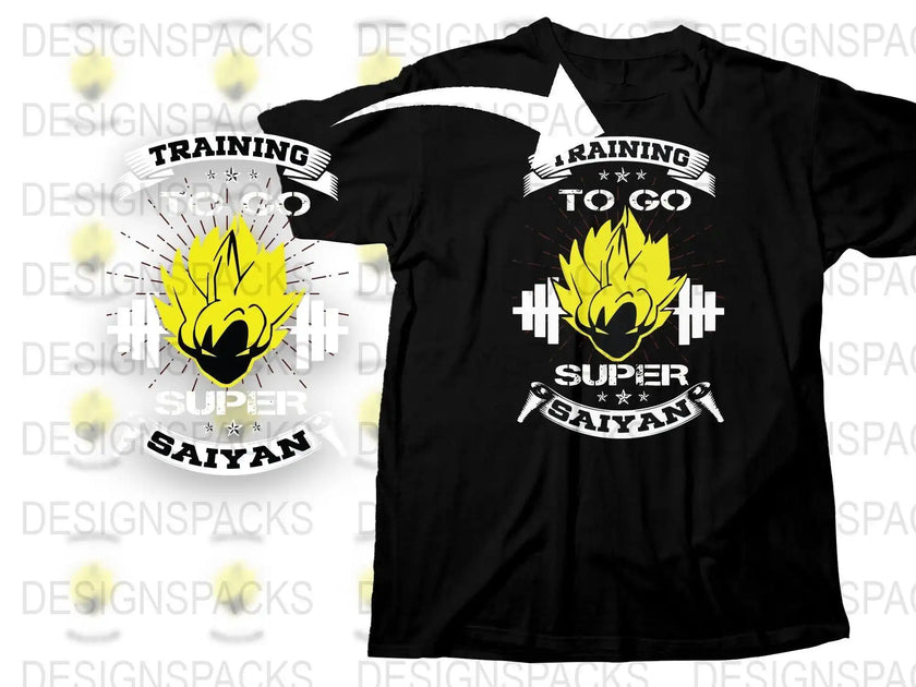 Super Saiyan Training Motivational Fitness Png Digital Download