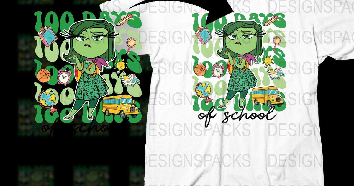 100 Days of School Disgusting Green Character Png Digital Download ...
